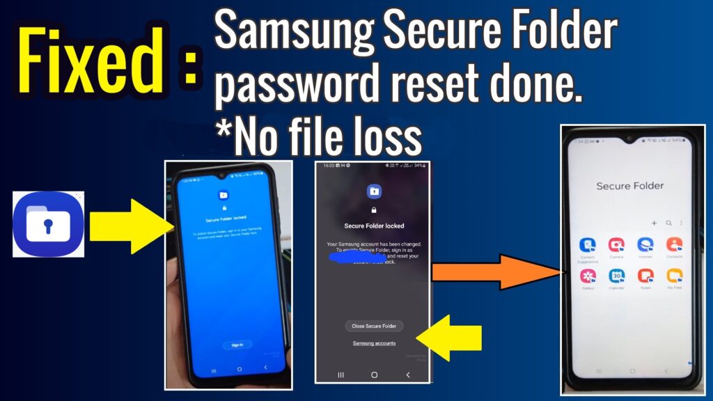 Samsung Secure folder password reset problem solved | No file loss ...